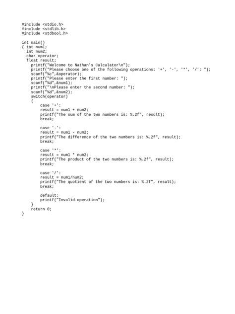 Simple Calculator Pdf