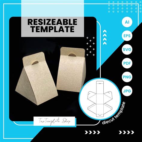 Triangle Box Template T Box Template Candy Box Template Cookies Box Template Resizeable