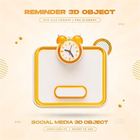Free Psd Alarm Notification Isolated 3d Illustration