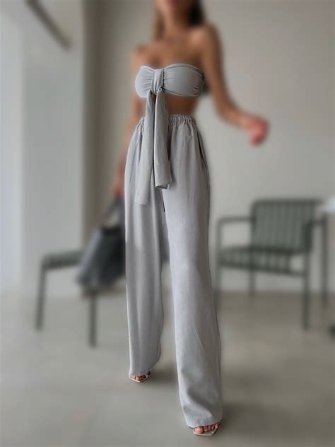 Biglabel ست کراپ و شلوار