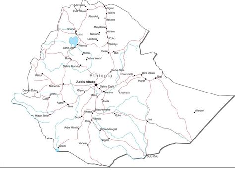 Printable Ethiopia Map Printablelib