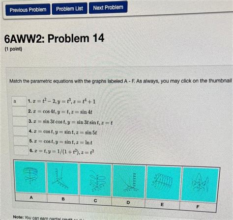 Solved Match The Parametric Equations With The Graphs Chegg