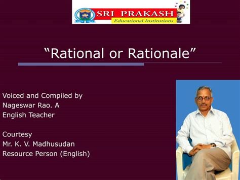 Difference Between Rational And Rationale PPT