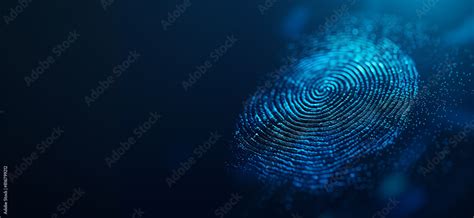 Blue Shiny Abstract Fingerprint Background Banner Symbolizing
