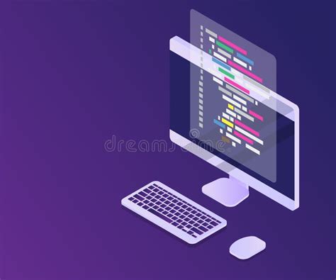 Programming Coding Concept Flat Background Vector Stock Illustrations