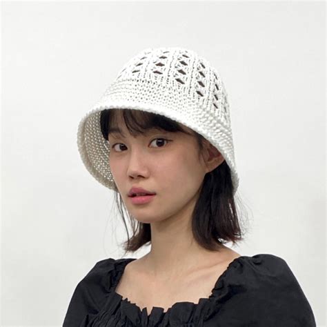 그물 니트 버킷햇 벙거지 모자 봄 여름 3컬러 에이블리