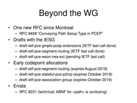 path computation element wg status ppt download
