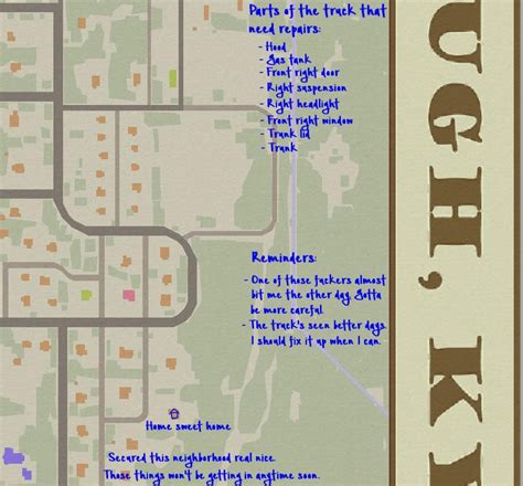 My Map Notes For My Current Muldraugh Run R Projectzomboid