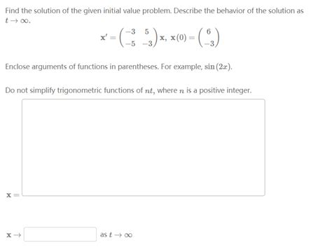 solved find the solution of the given initial value problem