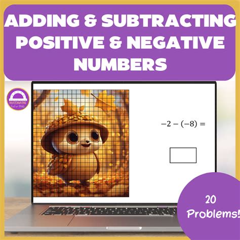 integer operations pixel art and printable task cards by teach simple