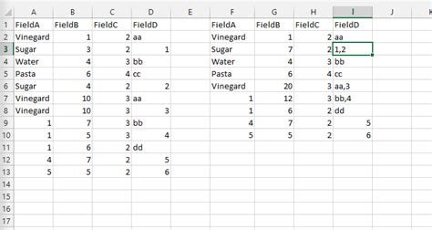 excel sum concatenate and merge data in several columns stack overflow