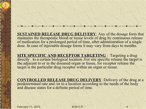Sustained Release Dosage Form Ppt Chemistry Science