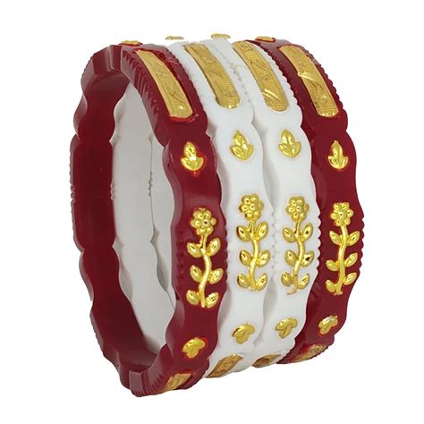 Buy Tanvi J Acrylic Gold Plated Pair Of Bangles For Women Pair Of 2 2