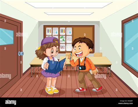 Student In The Classroom Illustration Stock Vector Image And Art Alamy