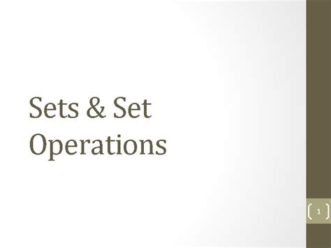 Sets Set Operations 1 Basic Discrete Structures Discrete