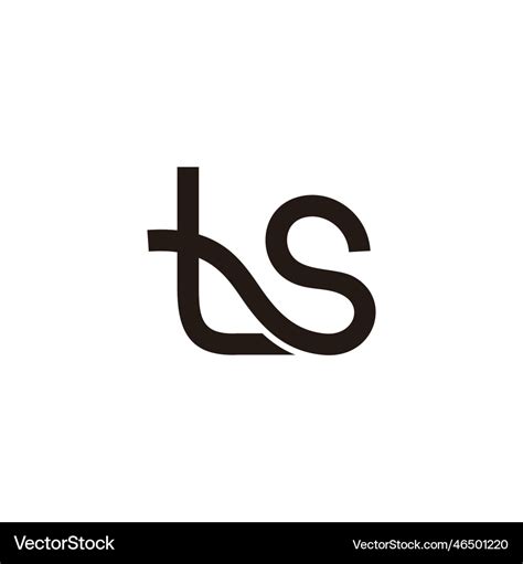 Letter Ts Linked Curve Line Logo Royalty Free Vector Image
