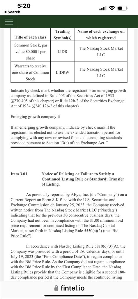 Lidr Lidr Noticed Of Delisting 116 000 000 Million Massive Free