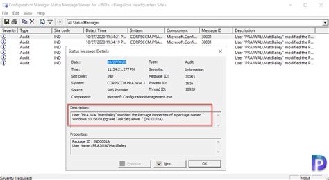 Find Who Modified ConfigMgr Task Sequence
