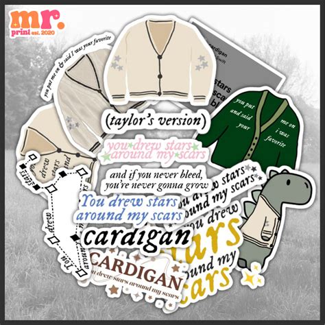 Cardigan Vol 1 Stickers Taylor Swift Folklore Waterproof Stickers For