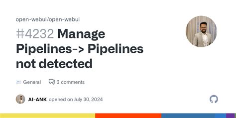 Manage Pipelines Pipelines Not Detected · Open Webui Open Webui