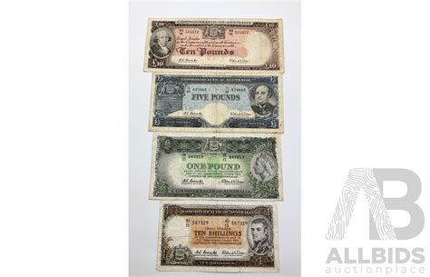 Four Australian Pre Decimal Notes Lot 1592838 Allbids