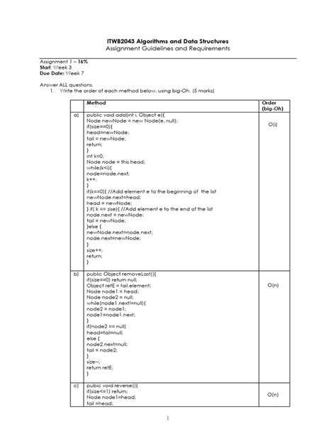 Algorithm Assignment 1 Pdf Algorithms Computer Programming
