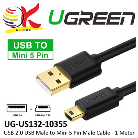 Ugreen Us132 Usb 2 0 Usb A Male To Mini Usb Cable Mini 5 Pin Male Cable Converter 1 Meter 2