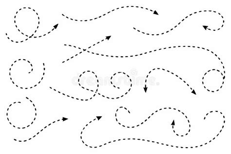 dashed arrows design elements guide direction path route navigation