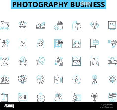 Photography Business Linear Icons Set Lens Aperture Shutter Flash Light Exposure