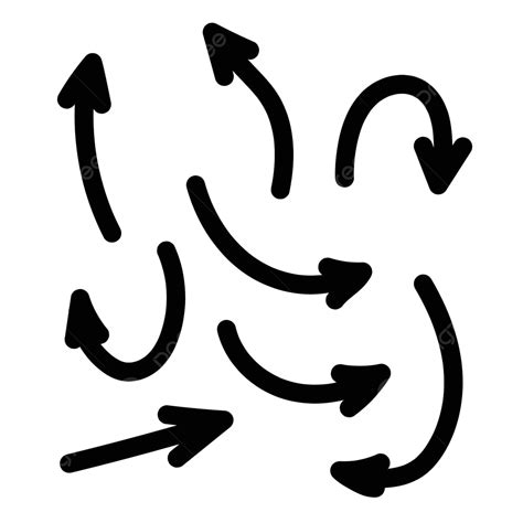 Handdrawn Black Arrow Icons For Business Ideas Arrow Cursor Planning