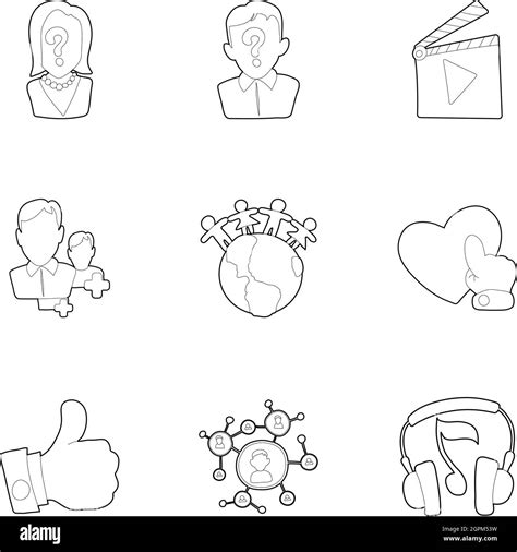 Communication Icons Set Outline Style Stock Vector Image And Art Alamy