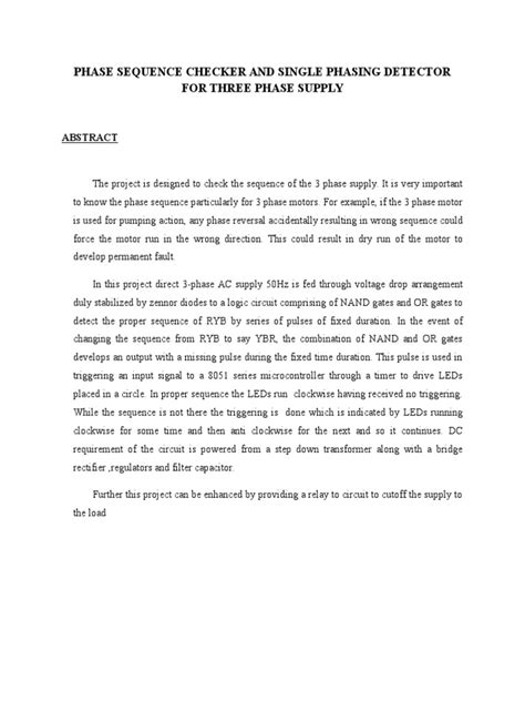 phase sequence checker for three phase supply 10000 pdf rectifier