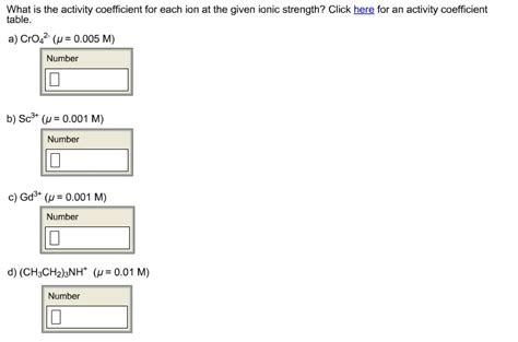 What Is The Activity Coefficient For Each Ion At The