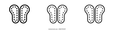 soles icons three different stroke lines stock vector royalty free