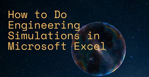 How To Do Engineering Simulations In Microsoft Excel Valispace
