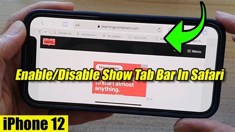 IPhone How To Enable Disable Show Tab Bar In Safari YouTube