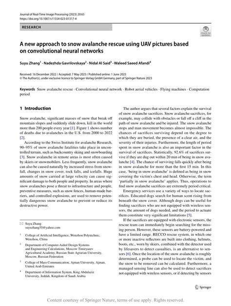 A New Approach To Snow Avalanche Rescue Using Uav Pictures Based On Convolutional Neural Networks