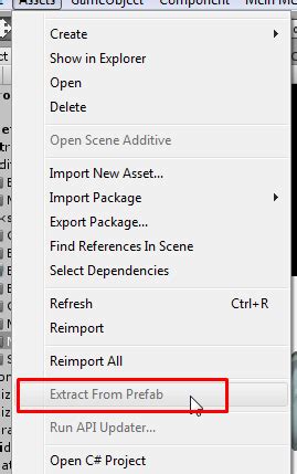 How Work Extract From Prefab Option In Menu Assets Questions Answers Unity Discussions