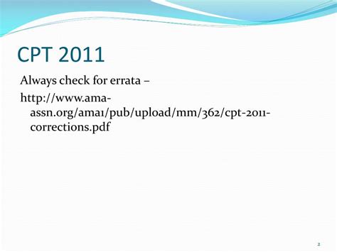 Ppt 2011 Cpt Coding Updates Powerpoint Presentation Free Download Id 3490511