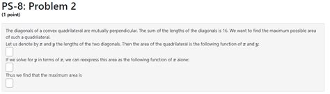 Solved The Diagonals Of A Convex Quadrilateral Are Mutually
