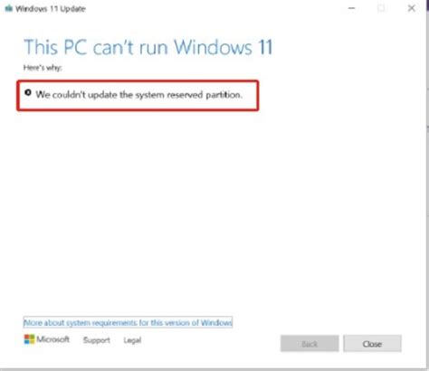 [quick fixes] we couldn t update the system reserved partition