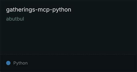 Gatherings Mcp Server Glama Gatherings Mcp Server Glama