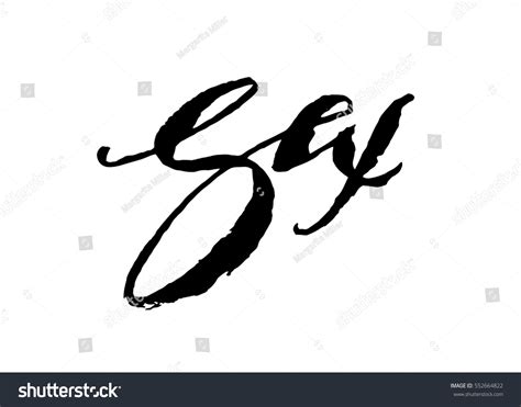 Calligraphy Inscription Sex Isolated Vector Freehand Stock Vector