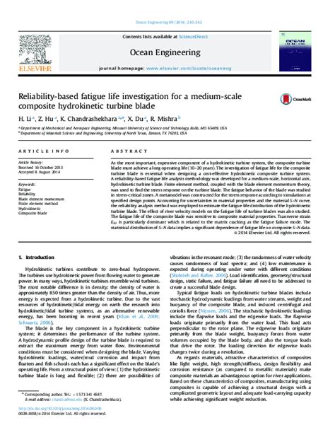 Pdf Reliability Based Fatigue Life Investigation For A Medium Scale