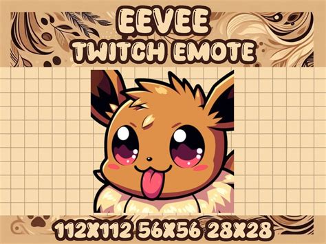 Eevee Tongue Emote Cute Kawaii Pokémon Icon Adorable Gamer Emotes Twitch Discord Sticking Out