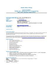 Syllabus COMSC Sections And Fall Docx Diablo Valley College Course Syllabus