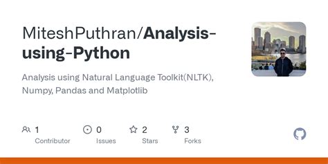 GitHub MiteshPuthran Analysis Using Python Analysis Using Natural Language Toolkit NLTK