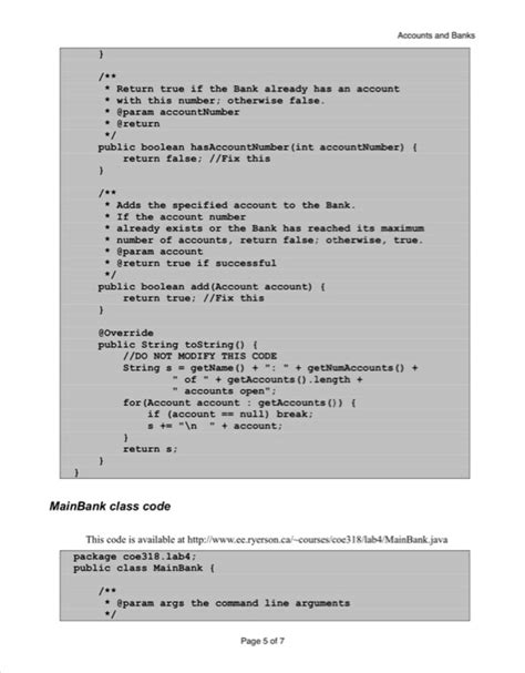 solved accounts and banks coe318 lab 4 bank accounts
