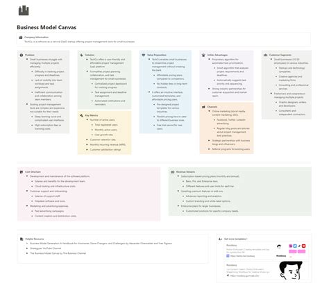 Business Model Canvas Notion Template
