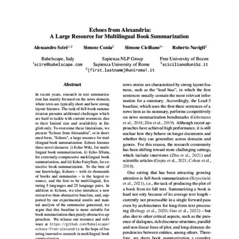 echoes from alexandria a large resource for multilingual book